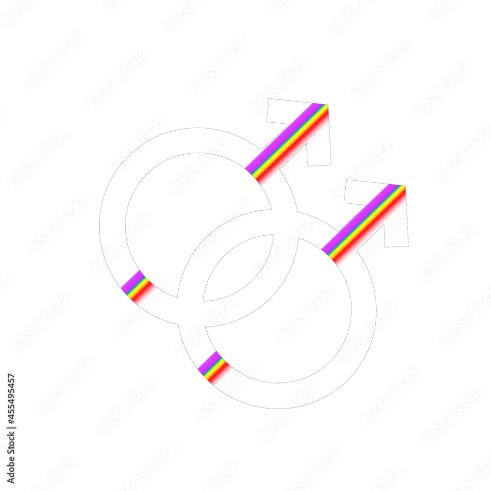 interlocking symbols with rainbow flag Stock Vector | Adobe Stock