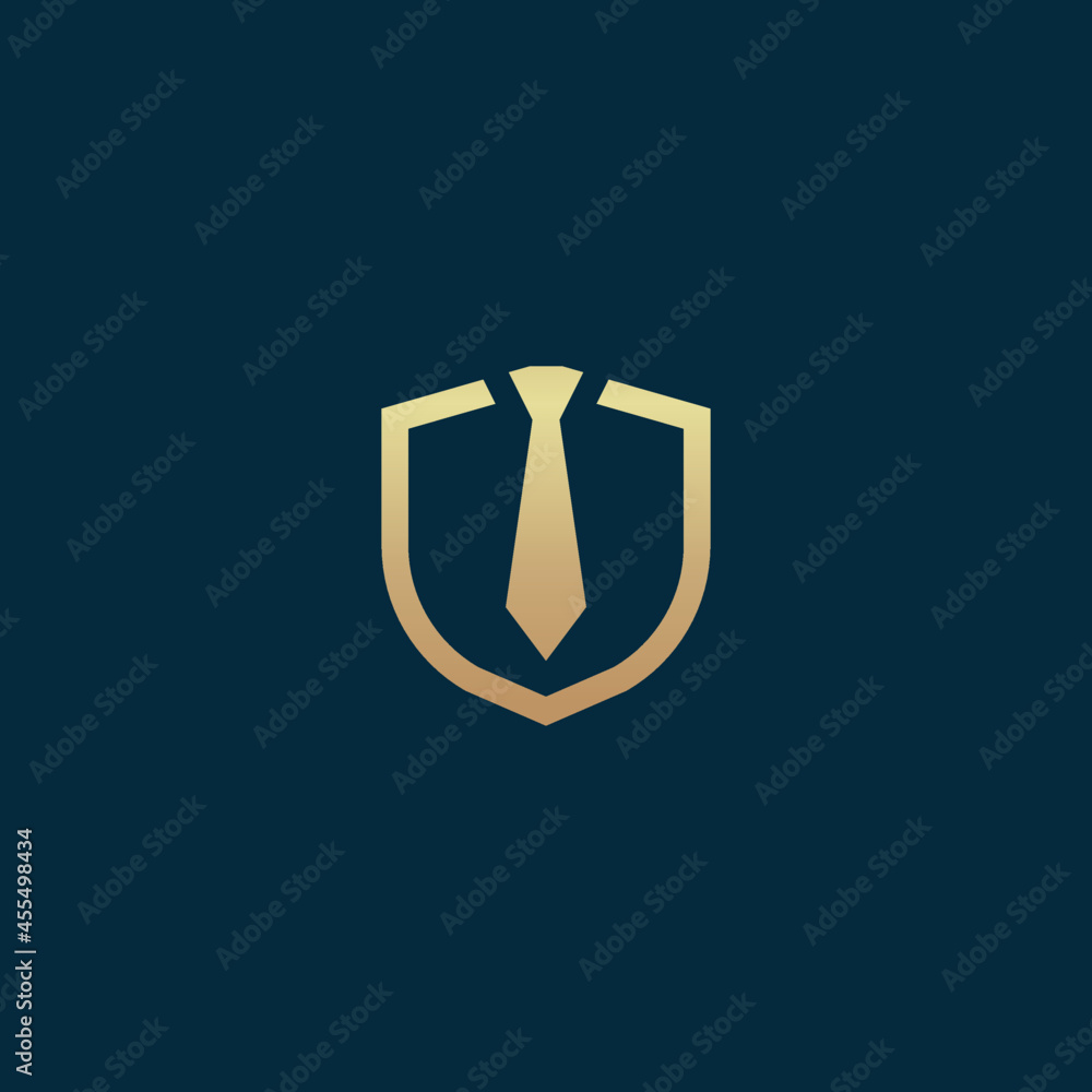 Security services logo design vector. Bodyguard Shield and tie icon ...