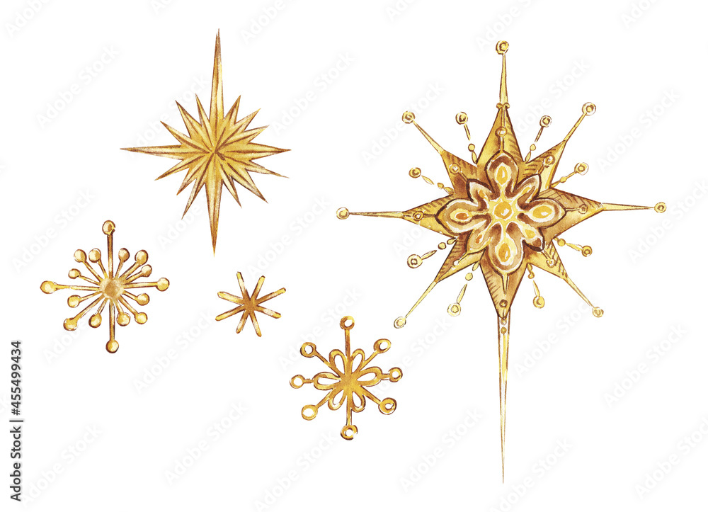 Bethlehem golden star isolated on white background. Christmas Star ...