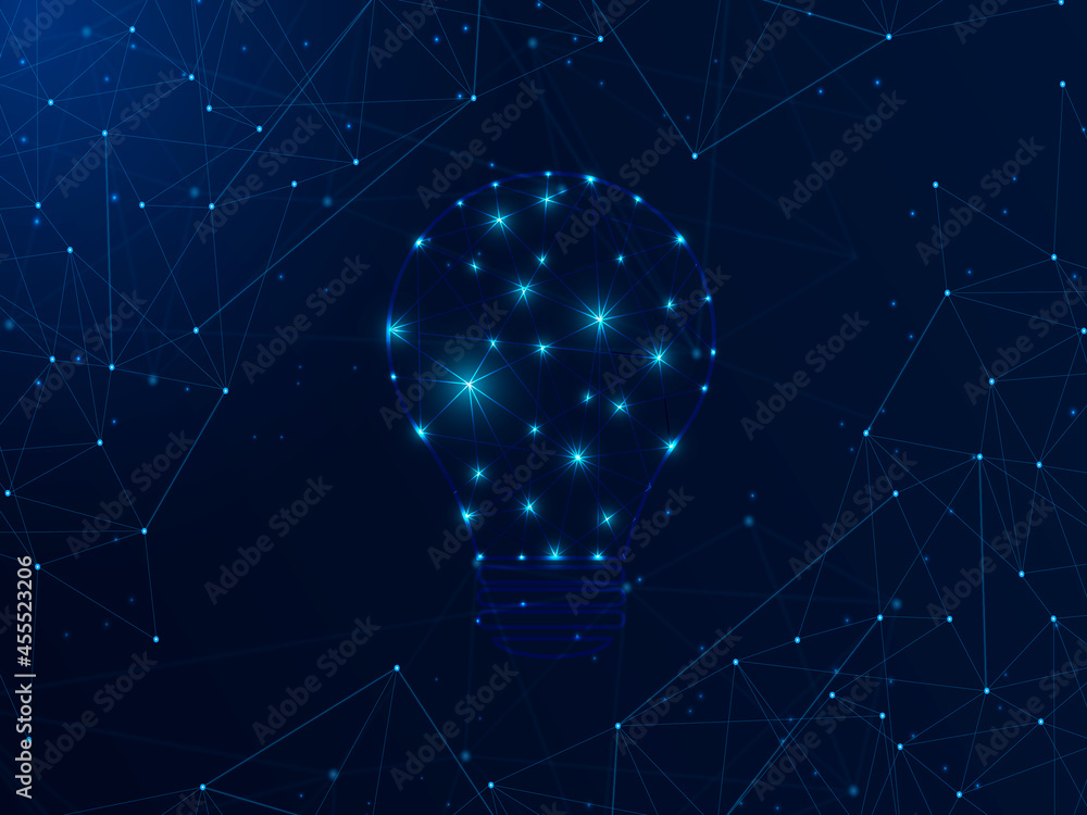 2d rendering ,Bulb illustration on technology background, Future ...