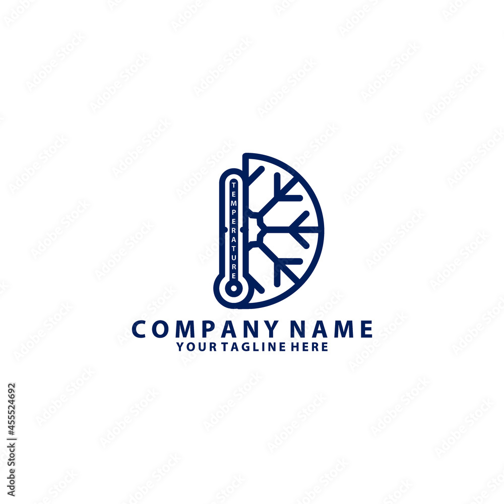 Vector illustration of a snowflake. Logo of temperature. Weather ...