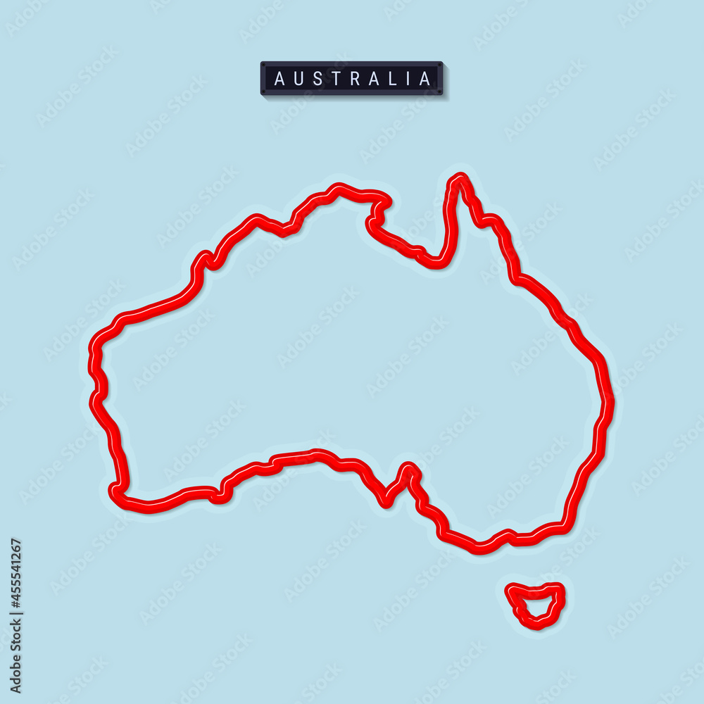 Australia bold outline map. Vector illustration Stock Vector | Adobe Stock