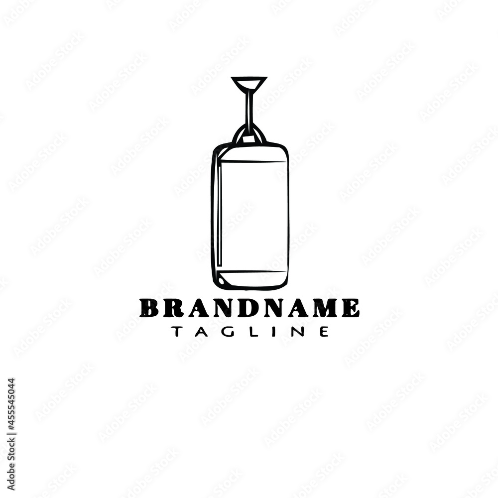 boxing bag cartoon icon design template logo black isolated vector ...