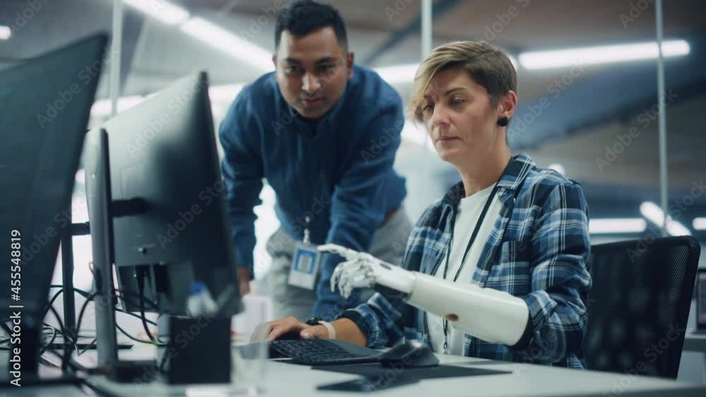 Teamwork In Diverse Office: Smiling Project Manager Talks with Happy ...