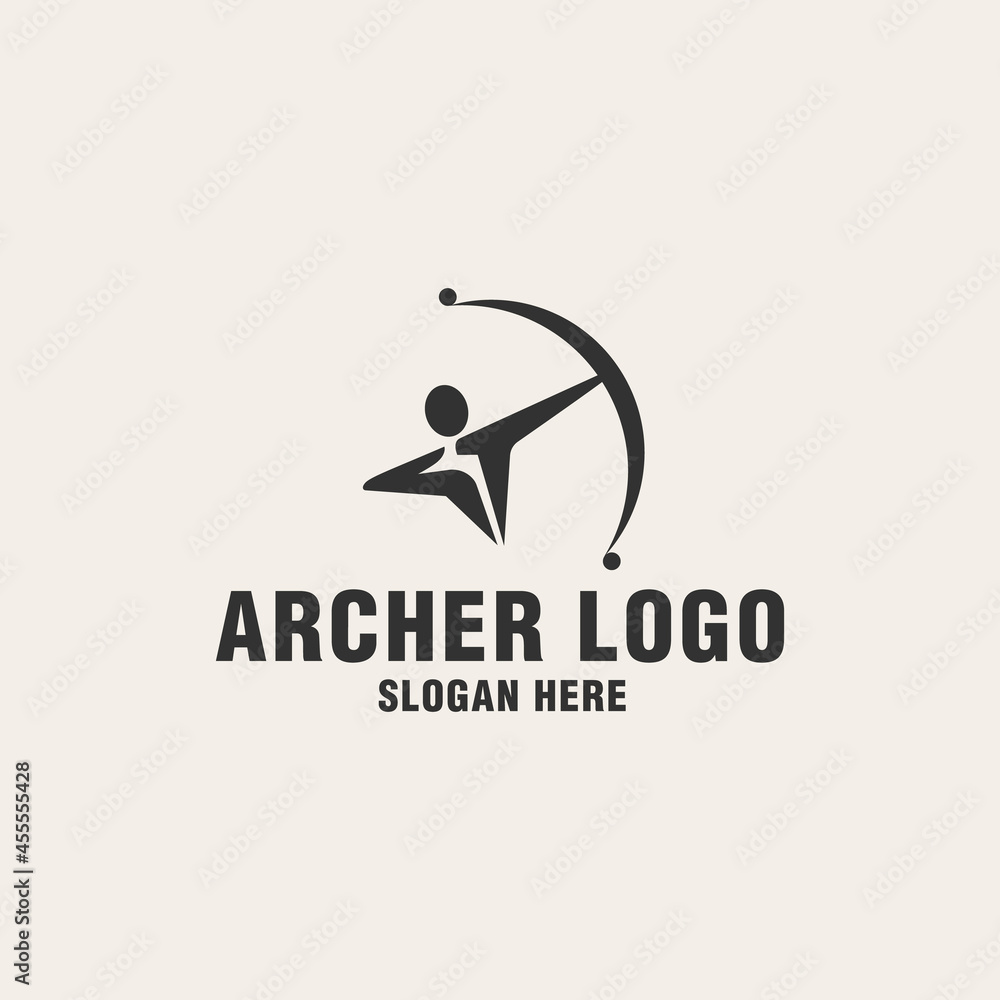 Archer logo template on monogram style Stock Vector | Adobe Stock