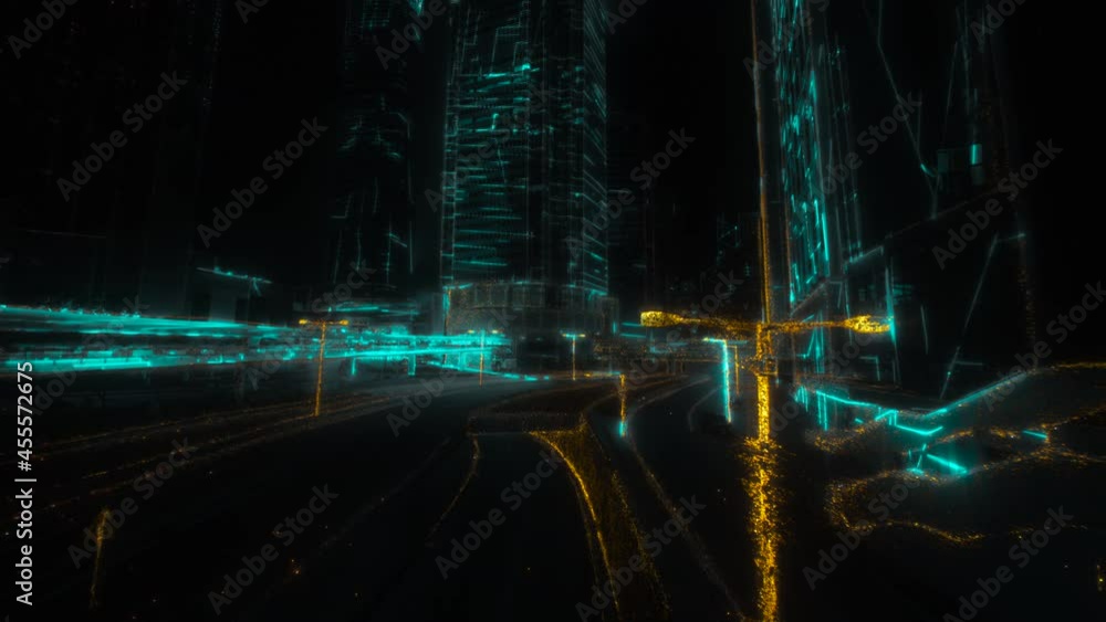 Vídeo do Stock: Digital model of a city street by laser scanning. 3D ...