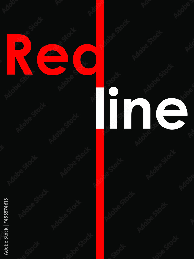 vector illustration with the image of a red line, the inscription "red ...