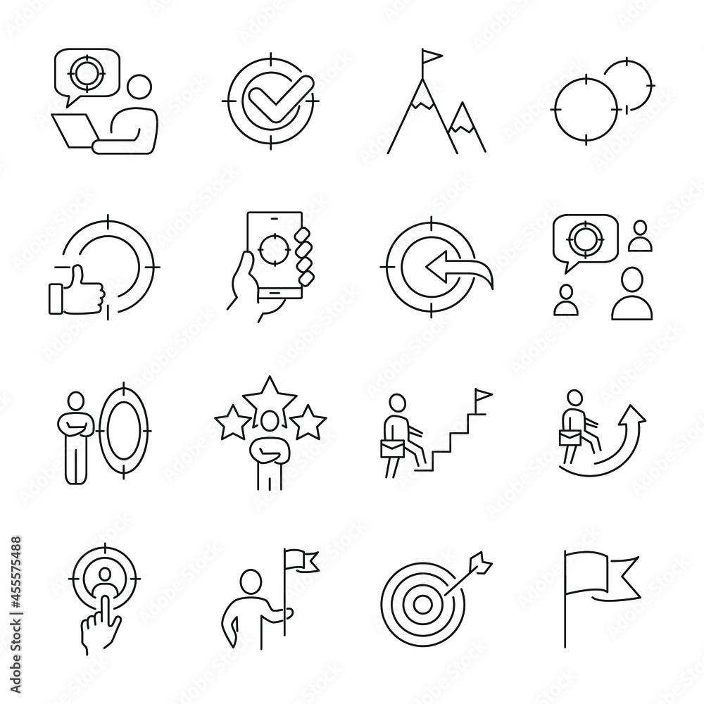 Target icons set. Target pack symbol vector elements for infographic ...