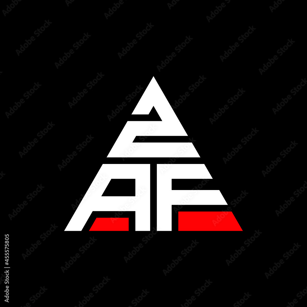 ZAF triangle letter logo design with triangle shape. ZAF triangle logo ...