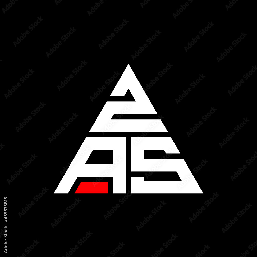 ZAS triangle letter logo design with triangle shape. ZAS triangle logo ...