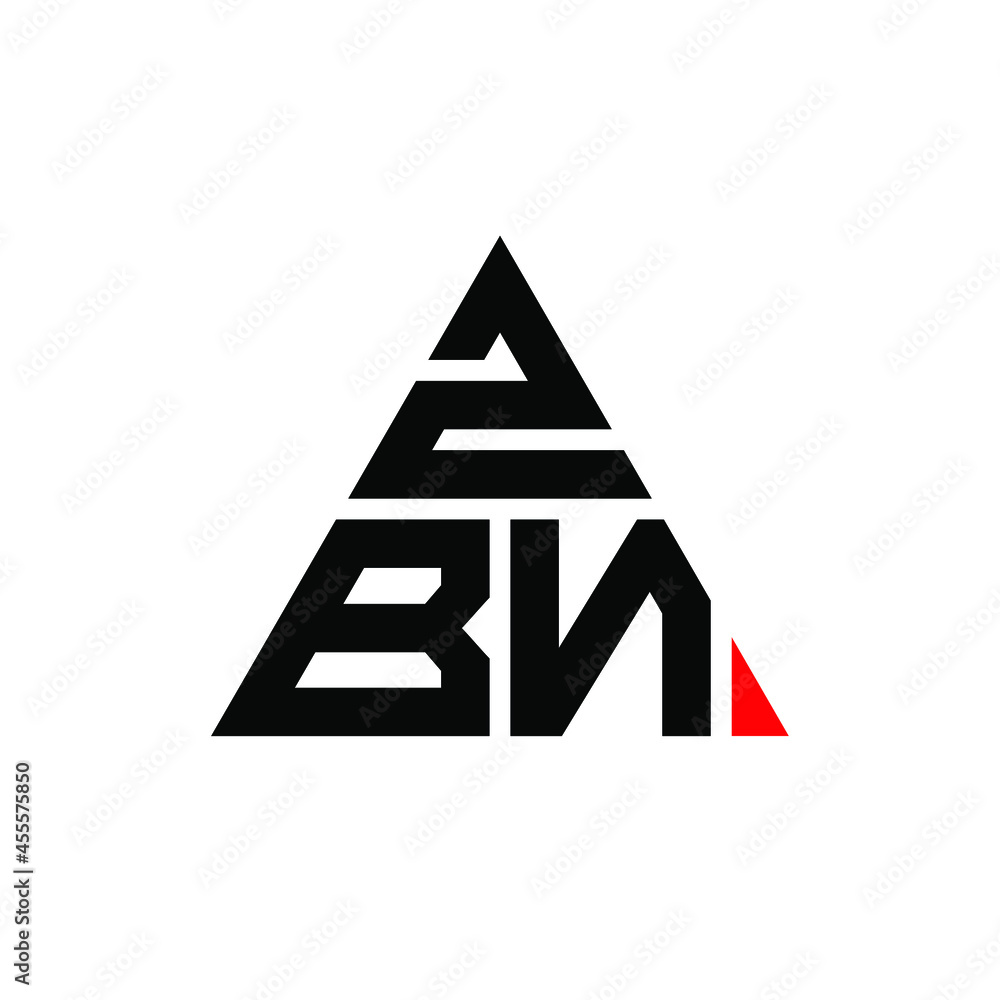 ZBN triangle letter logo design with triangle shape. ZBN triangle logo ...
