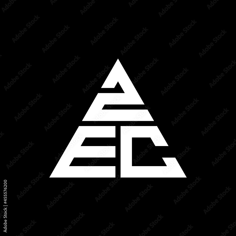 ZEC triangle letter logo design with triangle shape. ZEC triangle logo ...