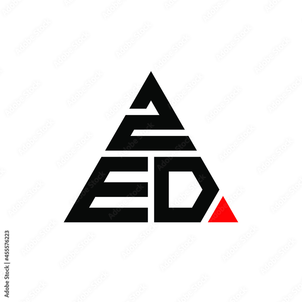 ZED triangle letter logo design with triangle shape. ZED triangle logo ...