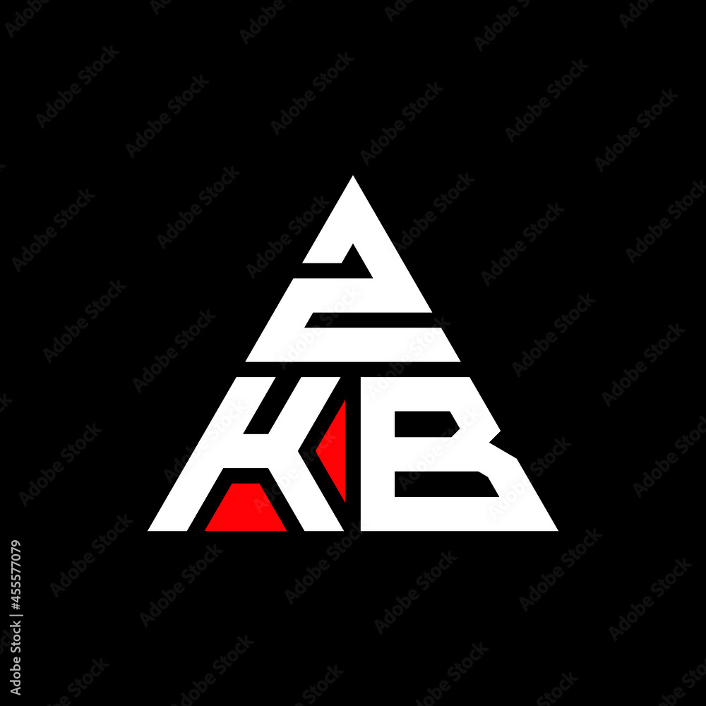 ZKB triangle letter logo design with triangle shape. ZKB triangle logo ...