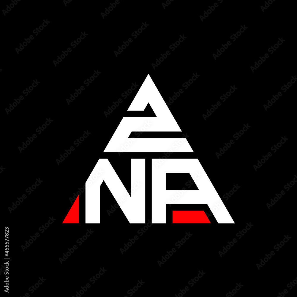 ZNA triangle letter logo design with triangle shape. ZNA triangle logo ...