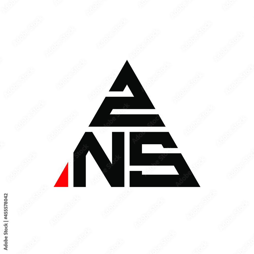 ZNS triangle letter logo design with triangle shape. ZNS triangle logo ...