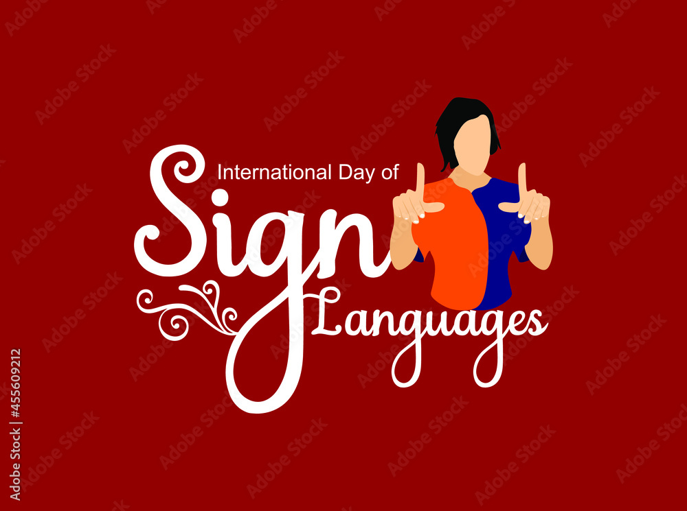 International Day of Sign Languages. Sign language banner and poster ...