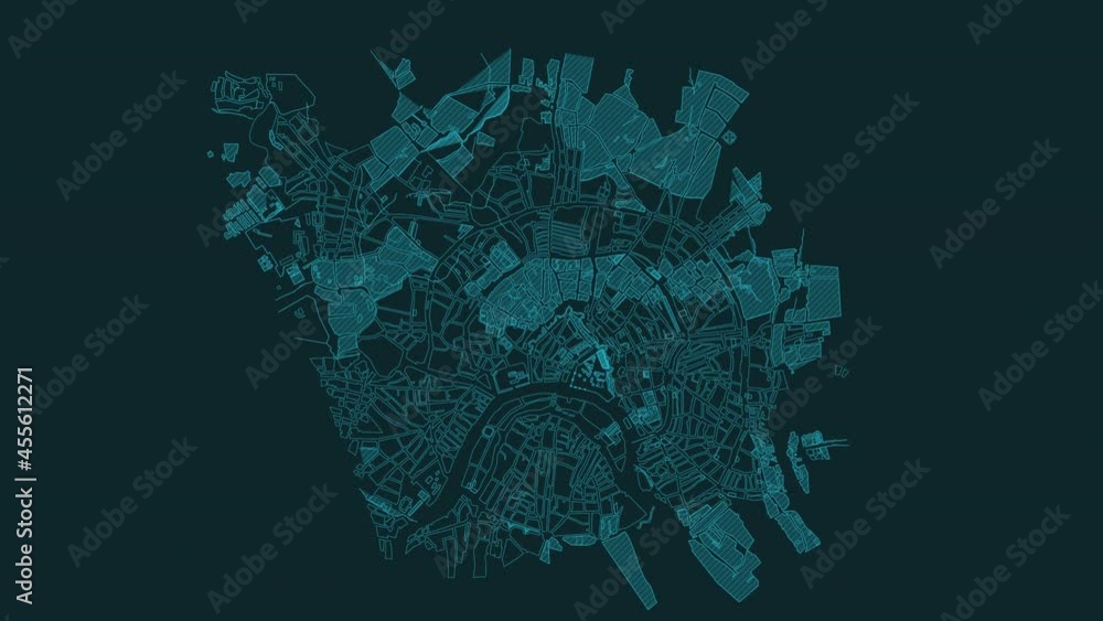 Animated HUD infographic element area map top view. Stock ビデオ | Adobe Stock