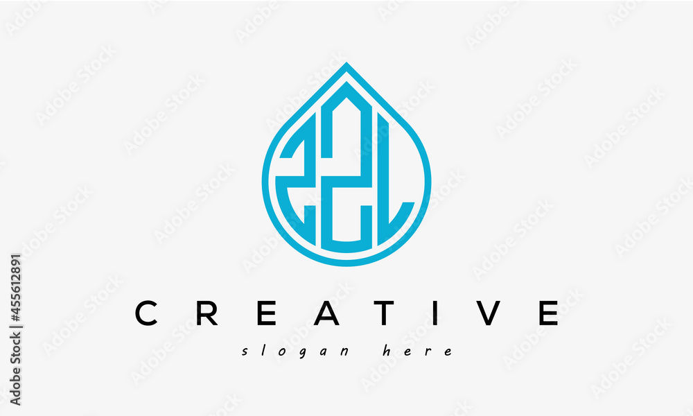 Water drop letter ZZL logo initial template vector Stock Vector | Adobe ...