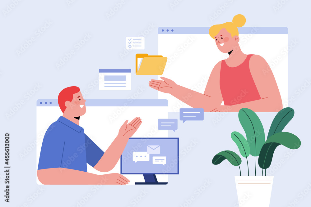 Document share and file transfer Stock Vector | Adobe Stock