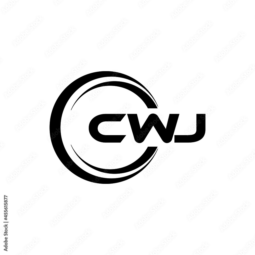 CWJ letter logo design with white background in illustrator, vector ...