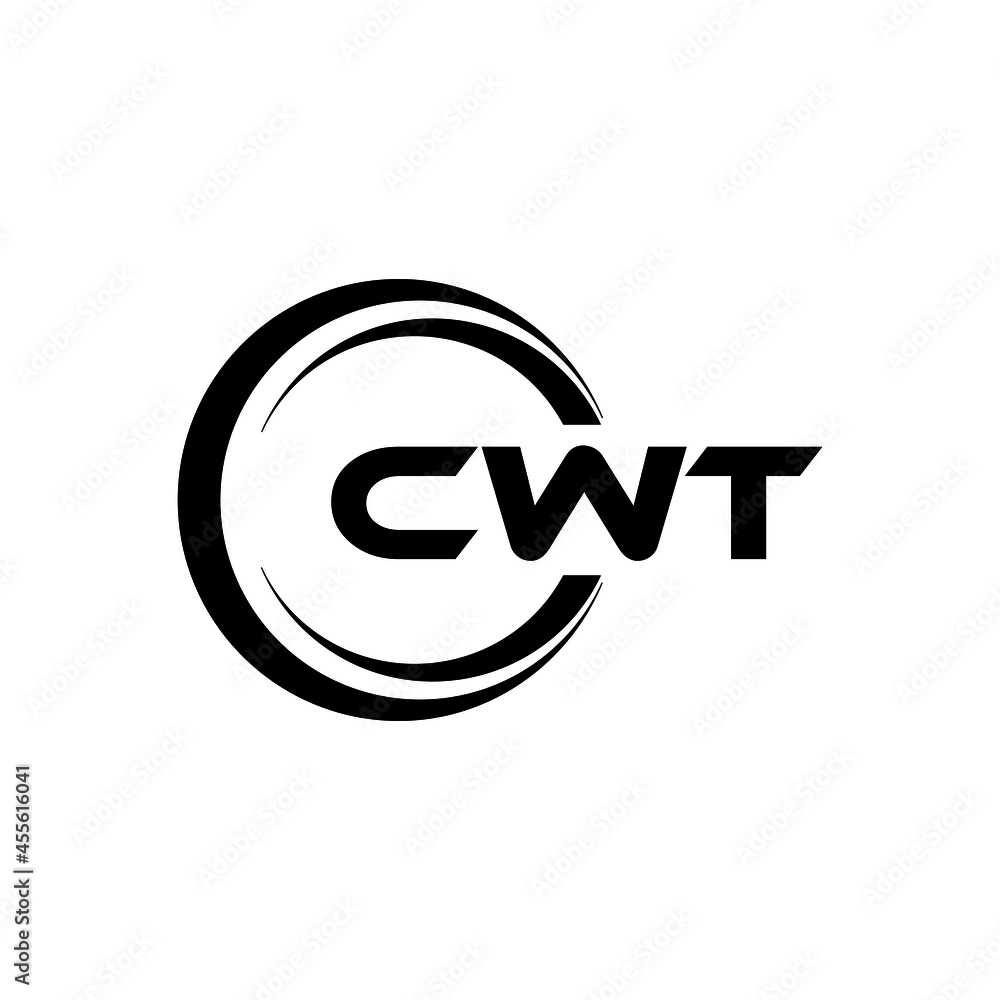 Vettoriale Stock CWT letter logo design with white background in ...