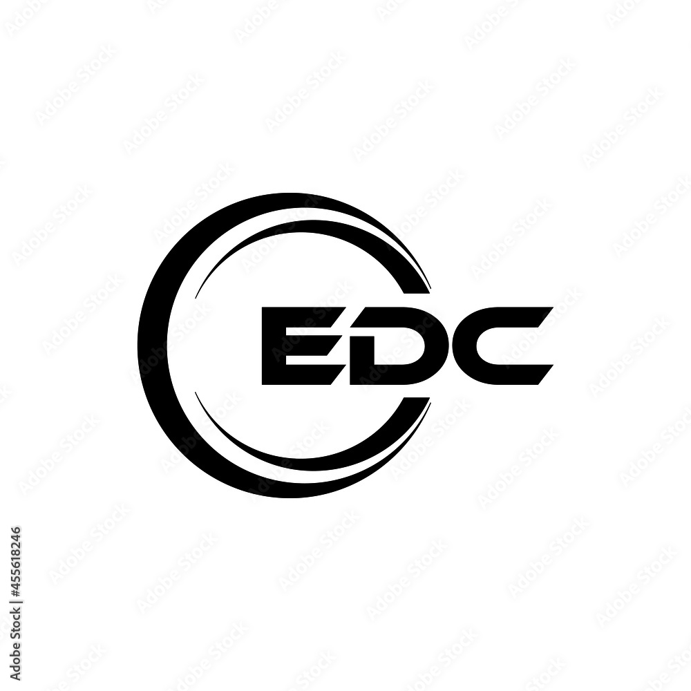 EDC letter logo design with white background in illustrator, vector ...