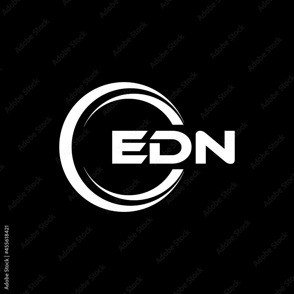 EDN letter logo design with black background in illustrator, vector ...