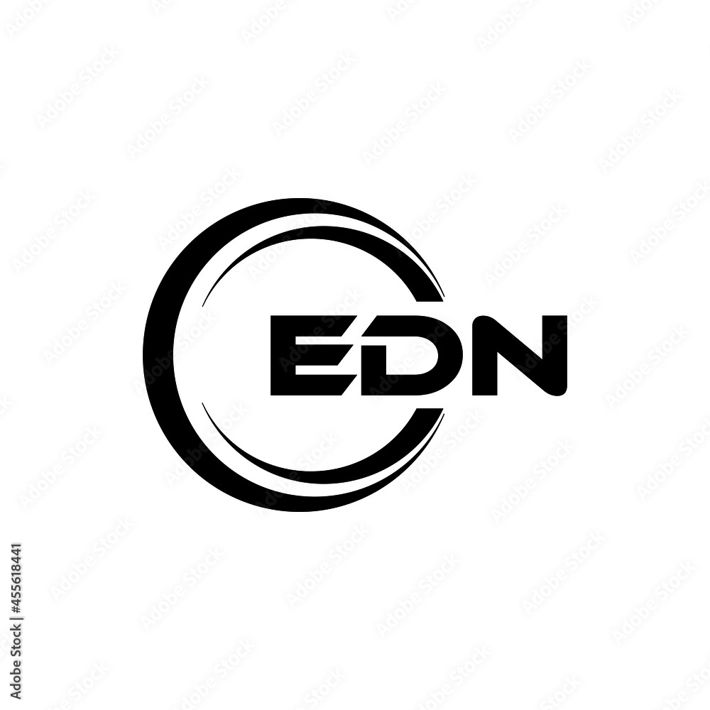 EDN letter logo design with white background in illustrator, vector ...