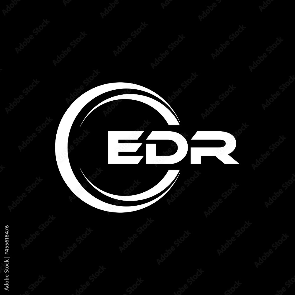 EDR letter logo design with black background in illustrator, vector ...