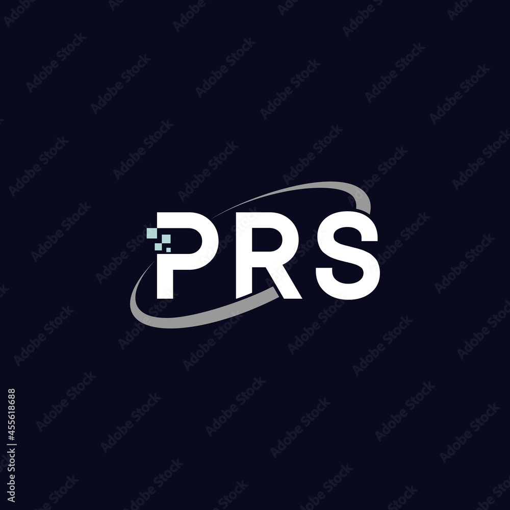 Letter or word PRS sans serif font with cutting Ellipse image graphic ...
