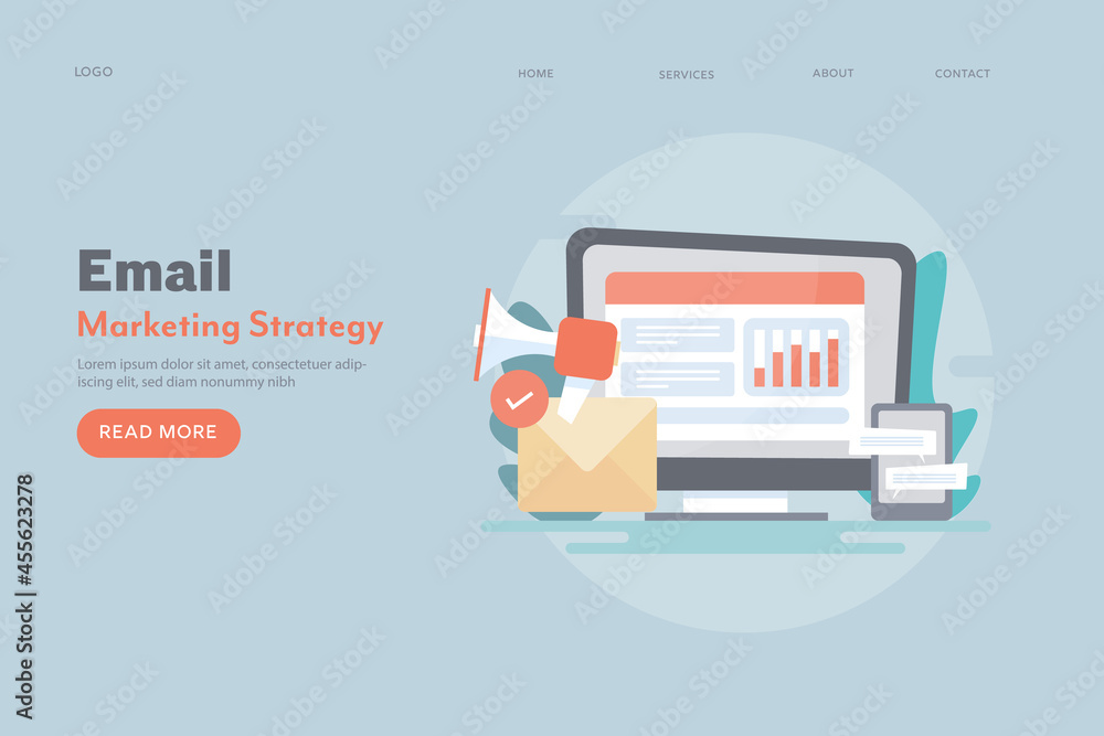 Email marketing strategy business promotion with sales newsletter ...