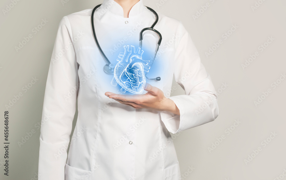 Cardiologist doctor, heart specialist. Aesthetic handdrawn highlighted ...
