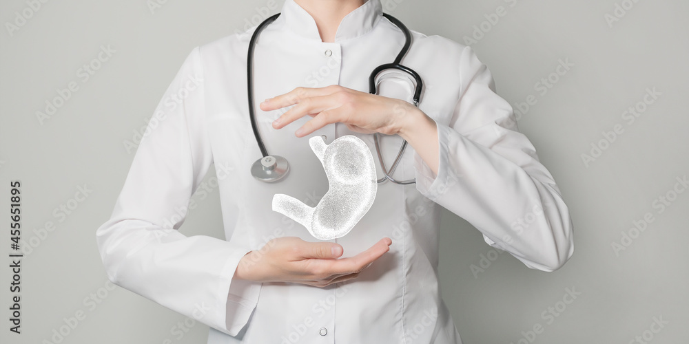 Gastroenterologist doctor, stomach specialist. Aesthetic handdrawn ...