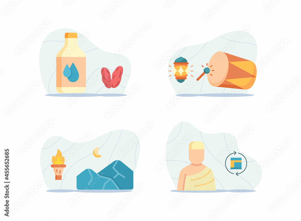 sacrifice set collection package white isolated background with modern ...