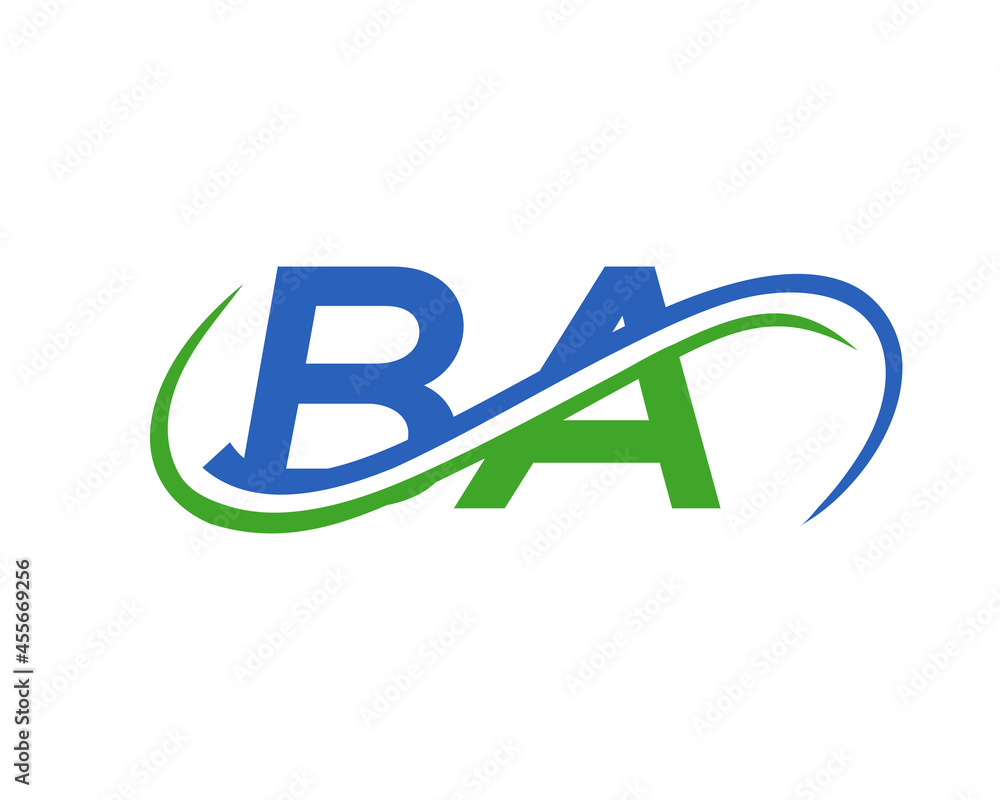 Initial BA Logo Design. BA Letter Linked Business Logo. BA logo Design ...