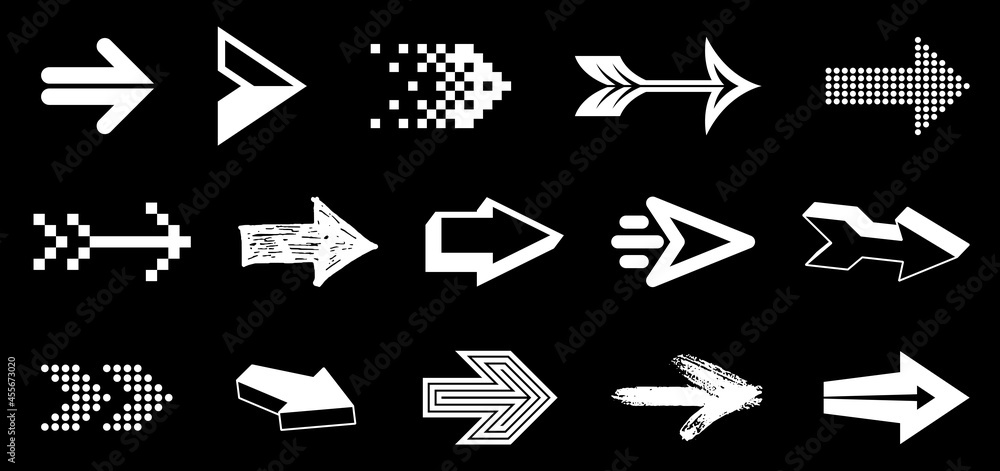 Arrow symbols big set of different shapes styles and concepts, cursors ...