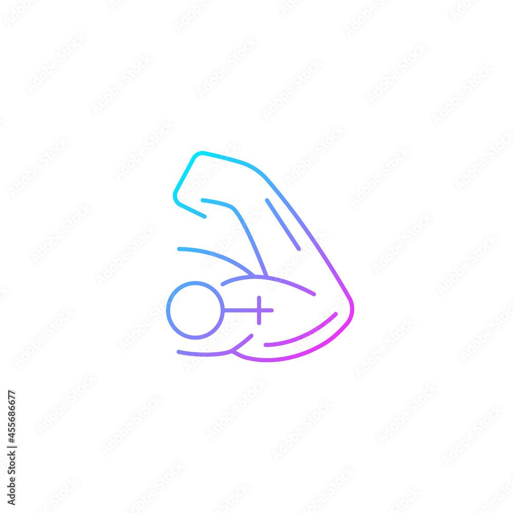 Mentally strong women gradient linear vector icon. Moral courage ...