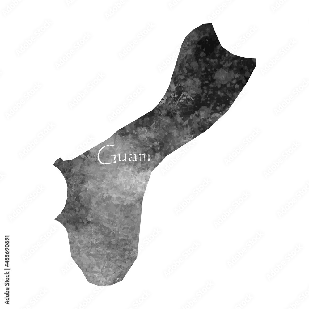 Old abstract grunge map of Guam with ancient map and letters on white ...