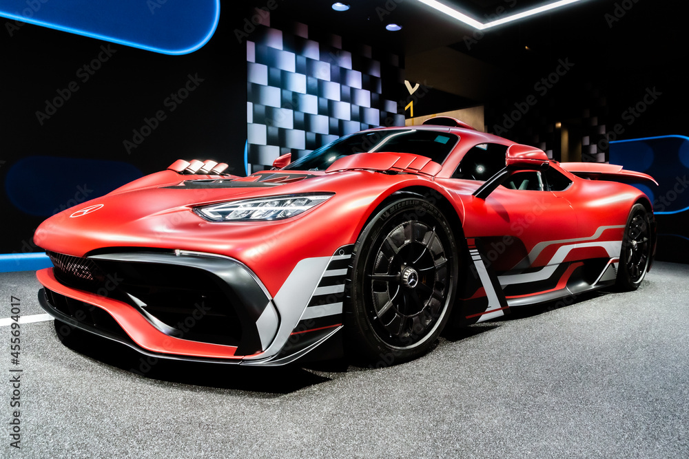 Mercedes-AMG Project One sports car showcased at the IAA Mobility 2021 ...