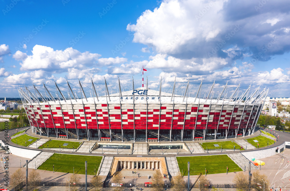 Stadion Narodowy, home stadium of Poland national football team. Warsaw ...