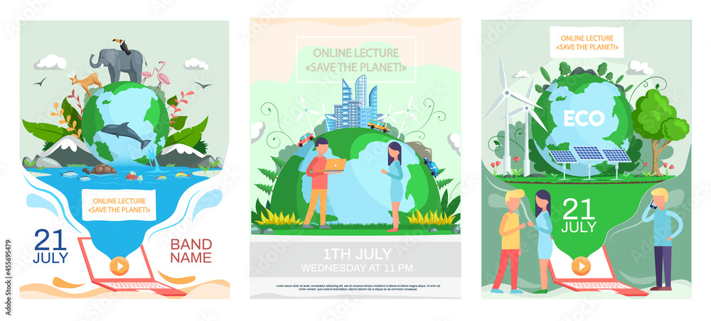 Climate and weather change of planet. Eco friendly, biodiversity ...