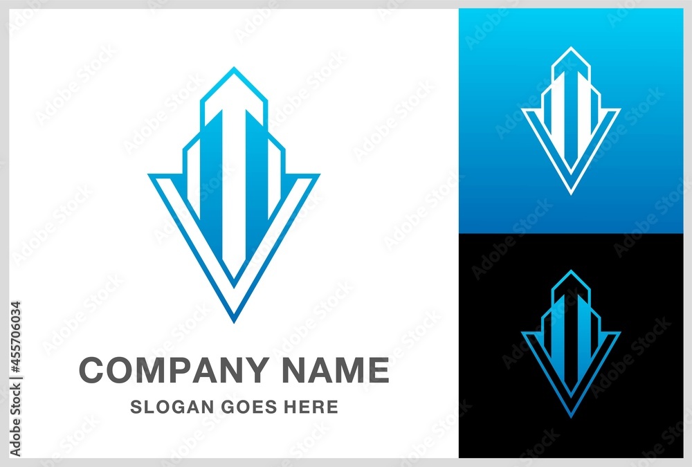 House Building Shape Letter V Architecture Business Company Vector Logo ...