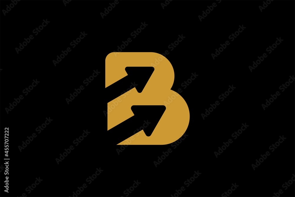 Letter B and arrow logo design vector. Abstract logo design. Type logo ...
