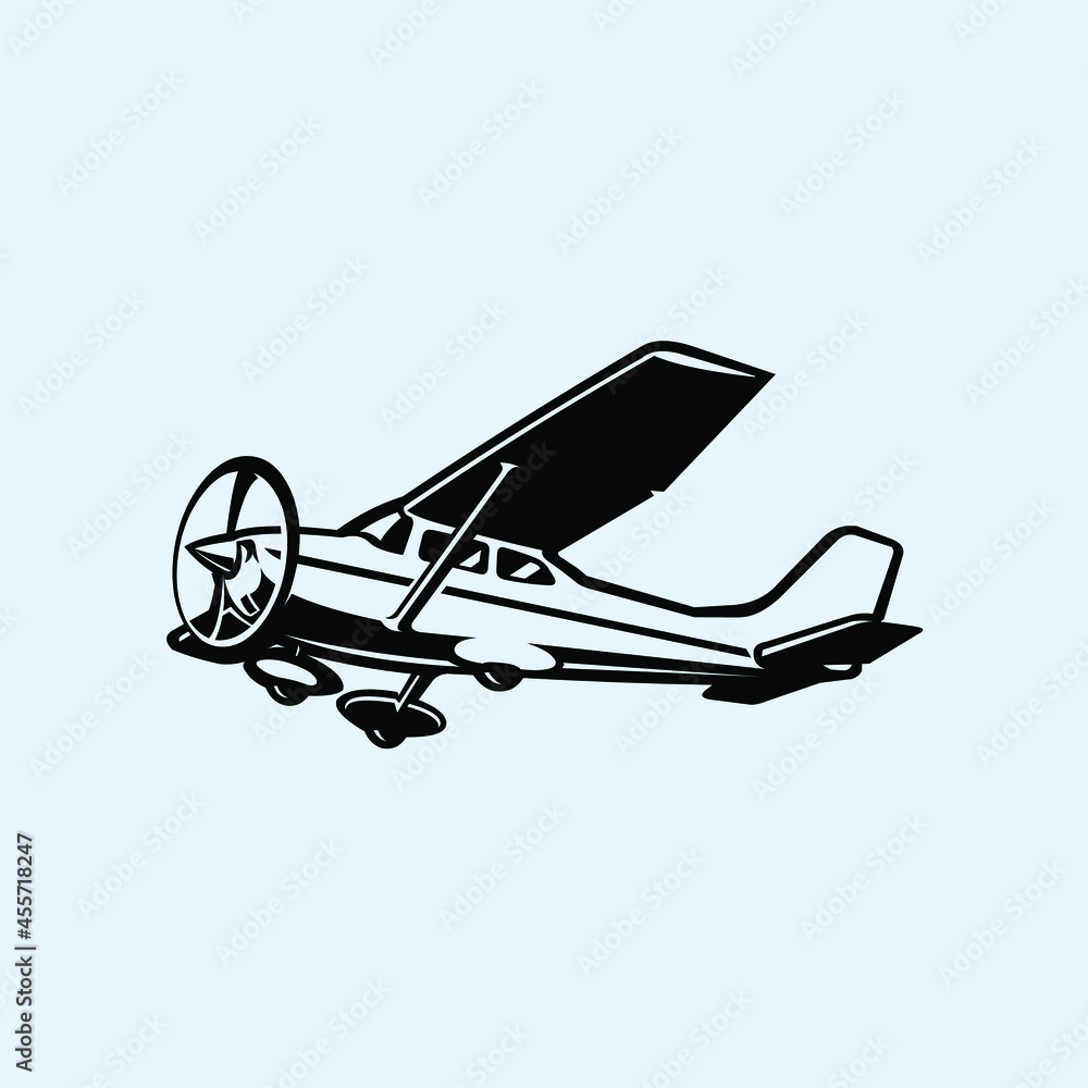 Small Plane Flying Vector Light Aircraft Flying Vector Isolated Stock ...
