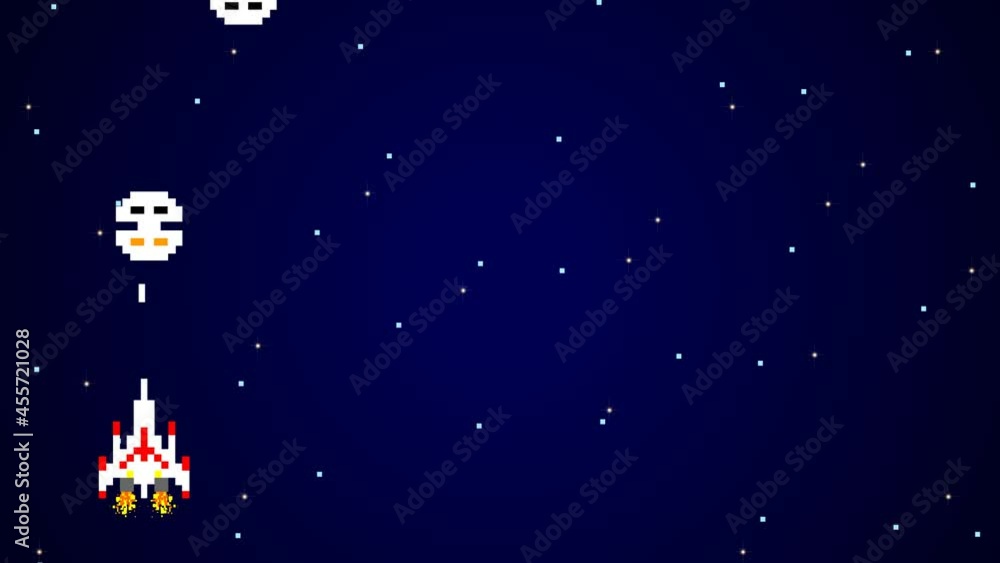Spaceship, 8 bit, old games, shooting, pixels, 2d, space, aliens Stock ...