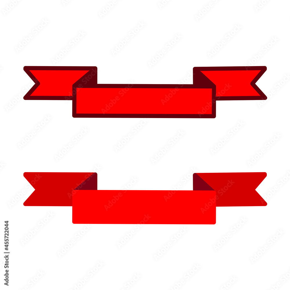 Red Ribbon Set - Amazing vector illustration of a red ribbon suitable ...