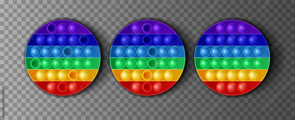 Vecteur Stock Round colorful Silicone poppit game, trendy toy pop it ...