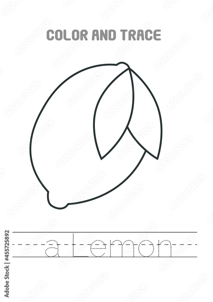 lemon fruits coloring pages isolated education preschool kindergarten ...