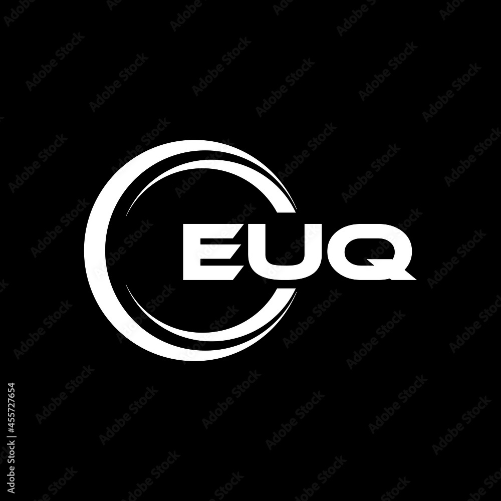 EUQ letter logo design with black background in illustrator, vector ...